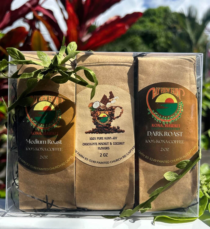 100% Kona Coffee Sampler Gift Pack – Bay View Farm Coffee
